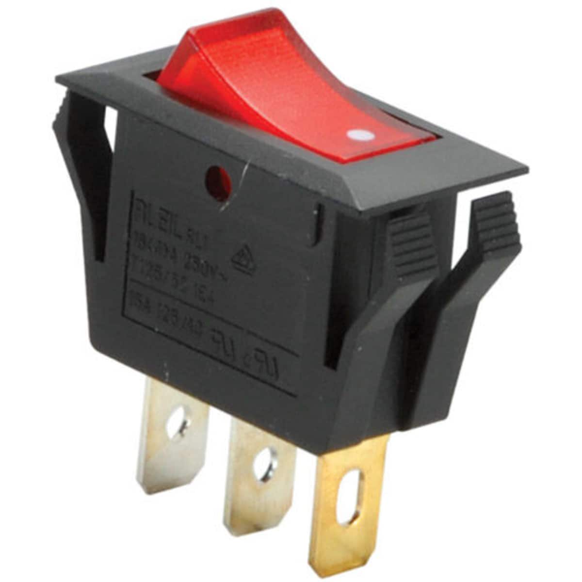 SPST Rocker Switch with Neon Lamp 15A 125VAC SPST Rocker Switch with Neon Lamp 15A 125VAC